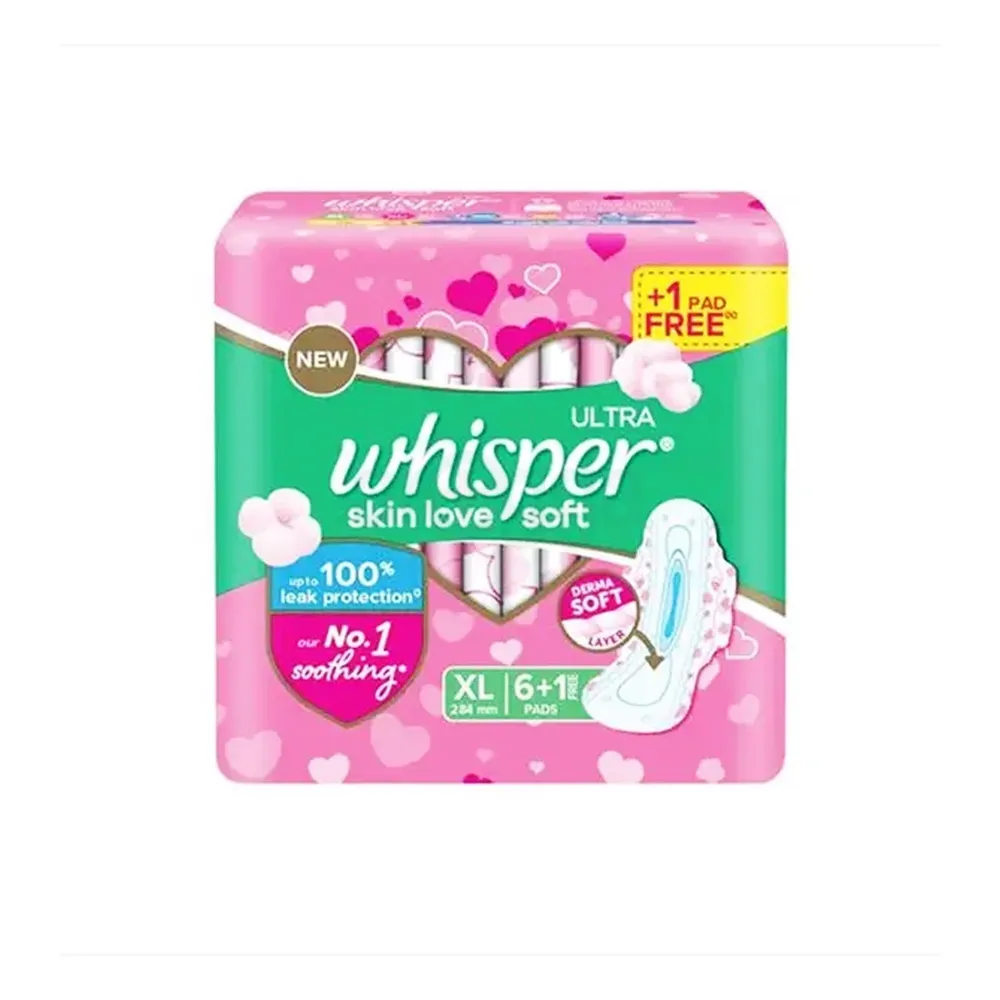 Whisper Ultra Soft Skin Love XL – 7 Pcs – Good Life Plus Healthcare