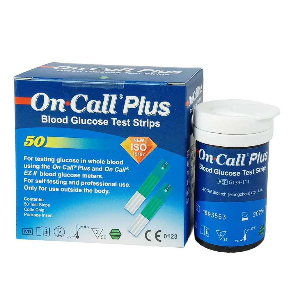 OnCall Plus Blood Glucose Test Strip 25’s Pack – Good Life Plus Healthcare